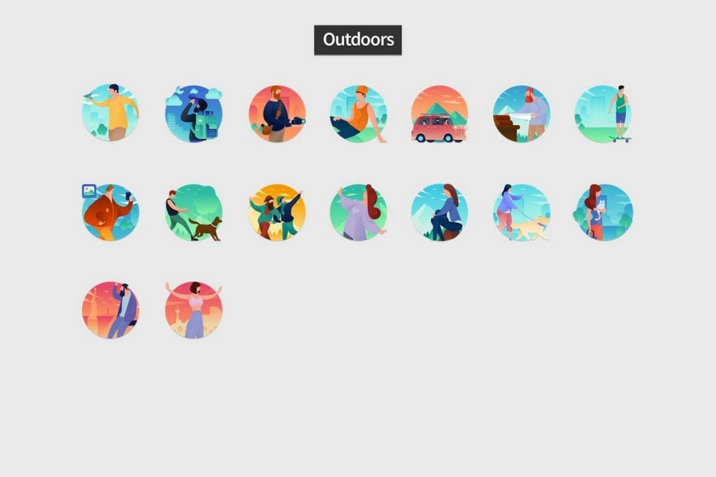 Flat Icons - Round - PowerPoint Slide Master Templates & Infographics