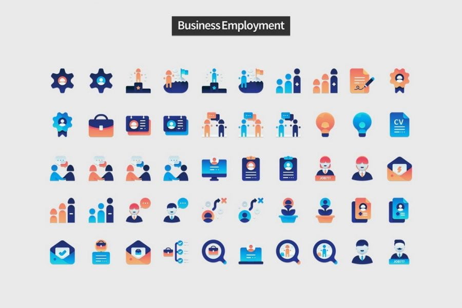 Gradient Icons - PowerPoint Slide Master Templates & Infographics