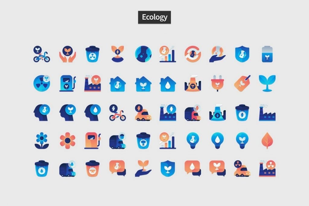 Gradient Icons - PowerPoint Slide Master Templates & Infographics