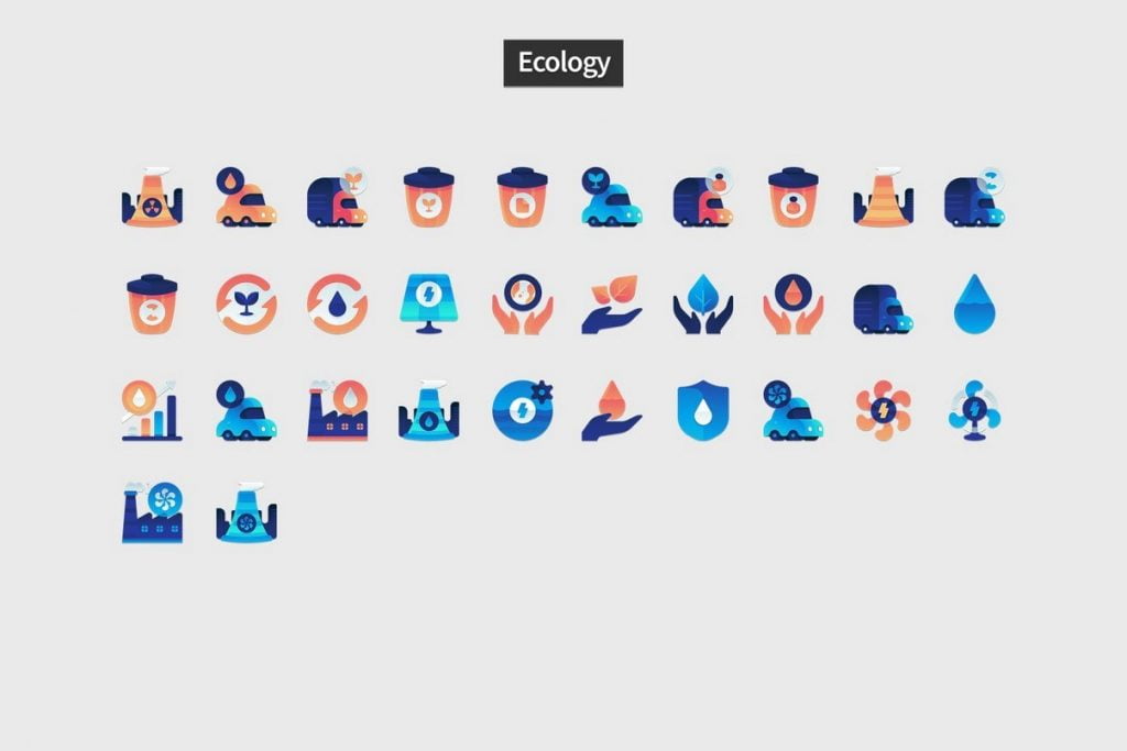 Gradient Icons - PowerPoint Slide Master Templates & Infographics