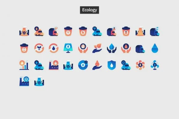 Gradient Icons - PowerPoint Slide Master Templates & Infographics