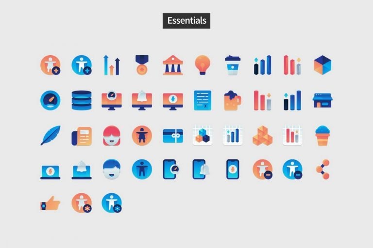 Gradient Icons - PowerPoint Slide Master Templates & Infographics