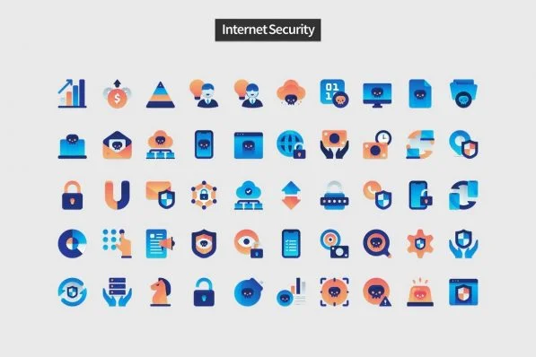 Gradient Icons - PowerPoint Slide Master Templates & Infographics