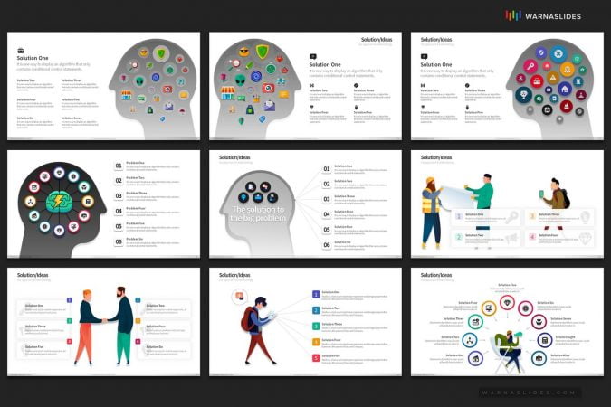 Solution & Ideas PowerPoint Template - PowerPoint Slide Master ...