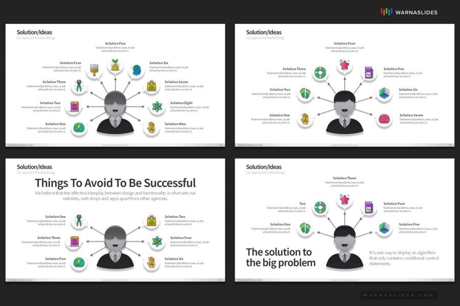 Solution & Ideas PowerPoint Template - PowerPoint Slide Master ...