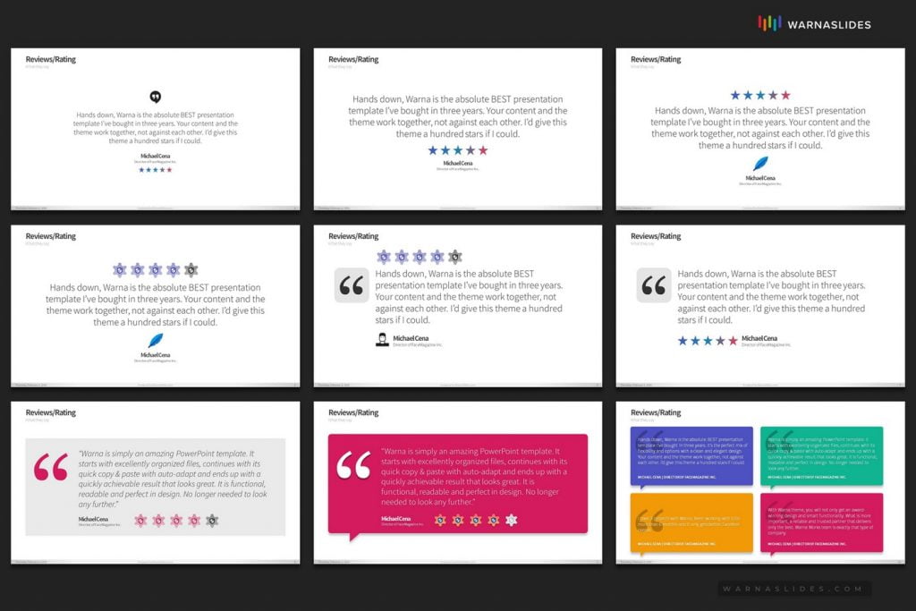 Ratings & Reviews PowerPoint Template - PowerPoint Slide Master ...