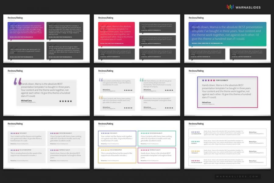 Ratings & Reviews PowerPoint Template - PowerPoint Slide Master ...
