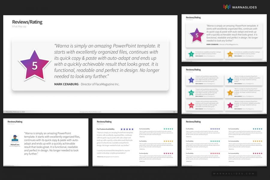 Ratings & Reviews PowerPoint Template - PowerPoint Slide Master ...