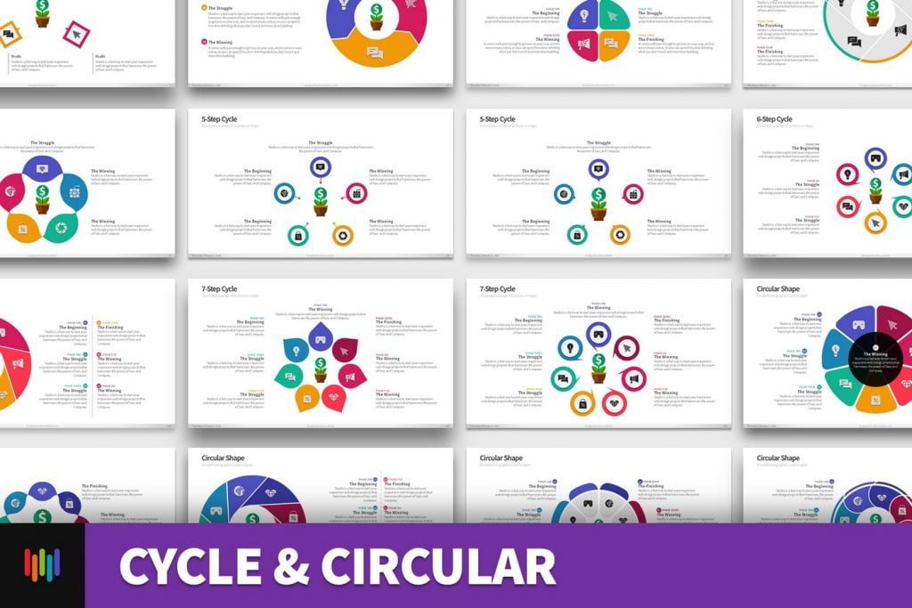 Cycle & Circular Shape PowerPoint Templates - PowerPoint Slide Master ...