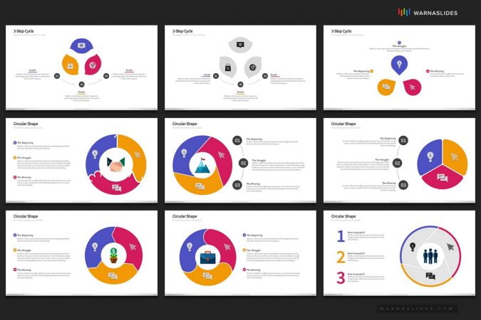 Cycle & Circular Shape PowerPoint Templates - PowerPoint Slide Master ...