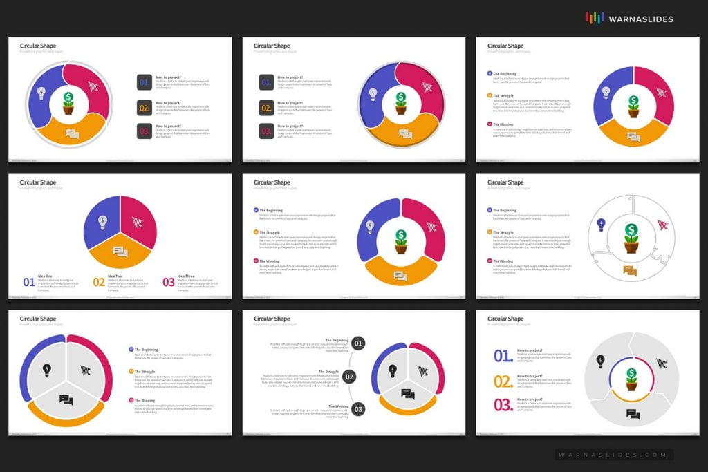 Cycle & Circular Shape PowerPoint Templates - PowerPoint Slide Master ...