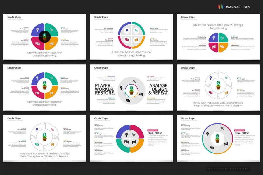 Cycle & Circular Shape PowerPoint Templates - PowerPoint Slide Master ...