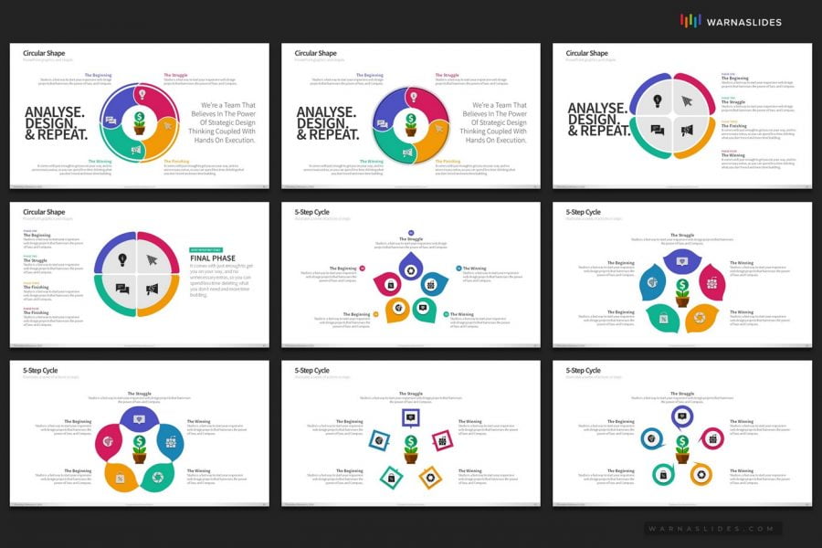 Cycle & Circular Shape PowerPoint Templates - PowerPoint Slide Master ...