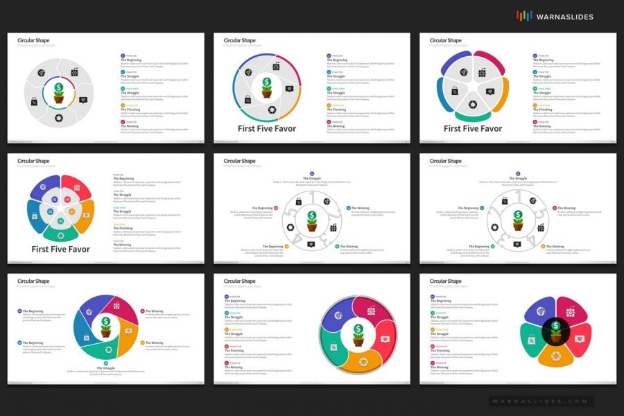 Cycle & Circular Shape PowerPoint Templates - PowerPoint Slide Master ...