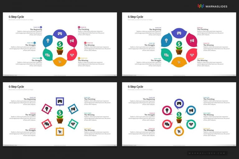 Cycle & Circular Shape PowerPoint Templates - PowerPoint Slide Master ...