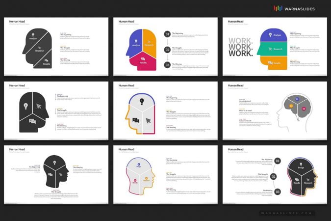Human Head Shape PowerPoint Templates - PowerPoint Slide Master ...