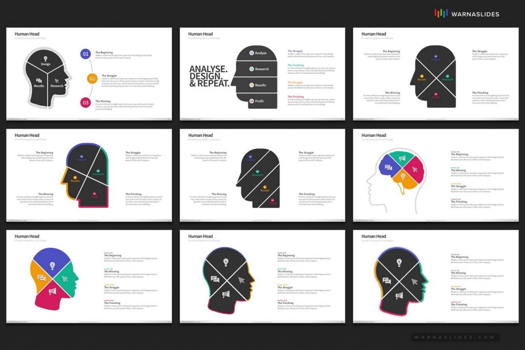 Human Head Shape PowerPoint Templates - PowerPoint Slide Master ...