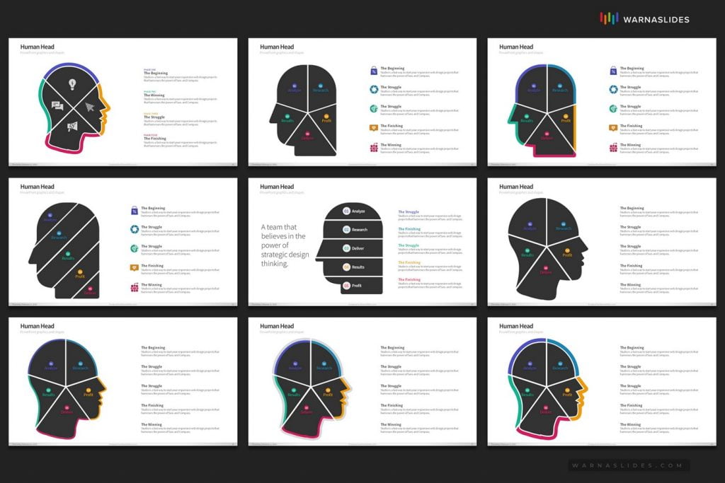 Human Head Shape PowerPoint Templates - PowerPoint Slide Master ...