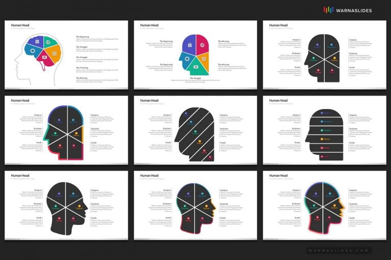 Human Head Shape PowerPoint Templates - PowerPoint Slide Master ...