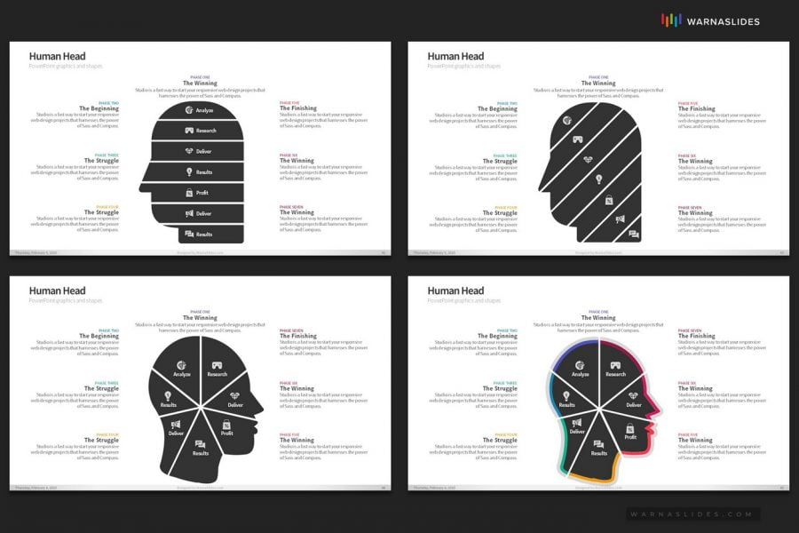Human Head Shape PowerPoint Templates - PowerPoint Slide Master ...