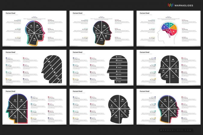 Human Head Shape PowerPoint Templates - PowerPoint Slide Master ...