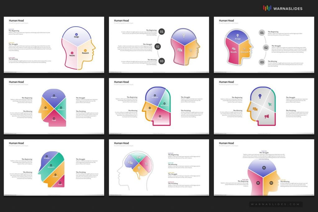 Human Head Shape PowerPoint Templates - PowerPoint Slide Master ...