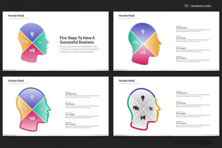 Human Head Shape PowerPoint Templates - PowerPoint Slide Master ...