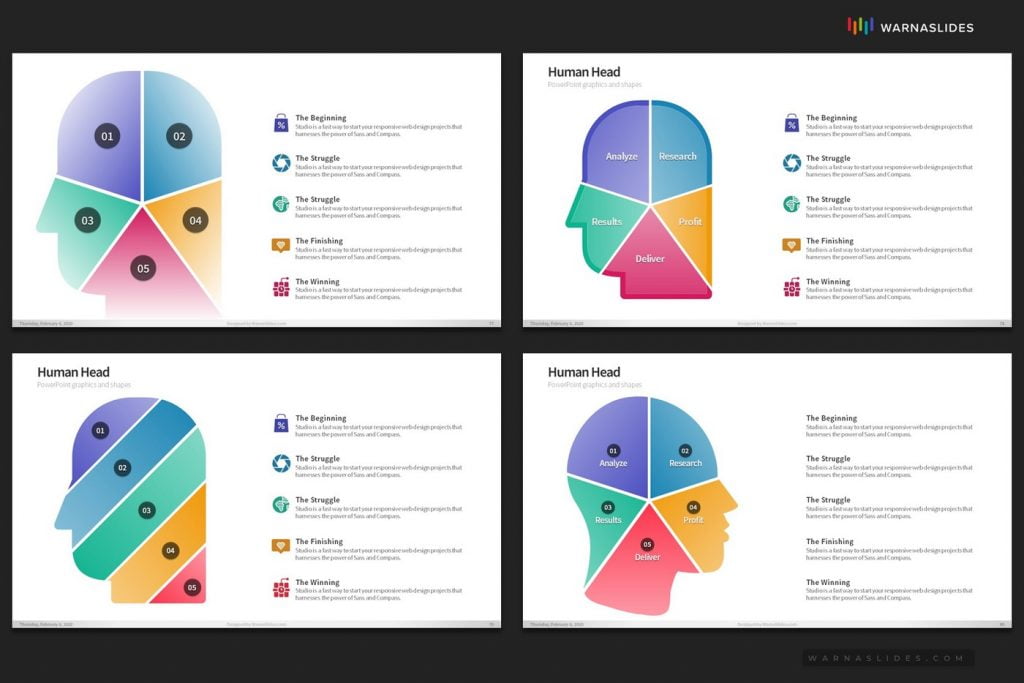 Human Head Shape PowerPoint Templates - PowerPoint Slide Master ...