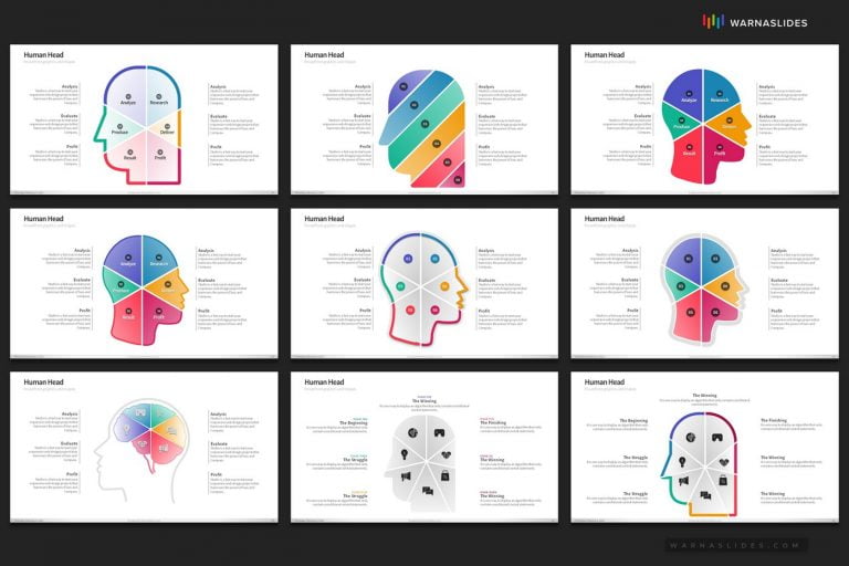 Human Head Shape PowerPoint Templates - PowerPoint Slide Master ...