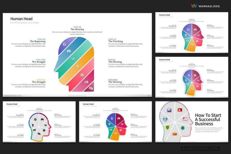 Human Head Shape PowerPoint Templates - PowerPoint Slide Master ...