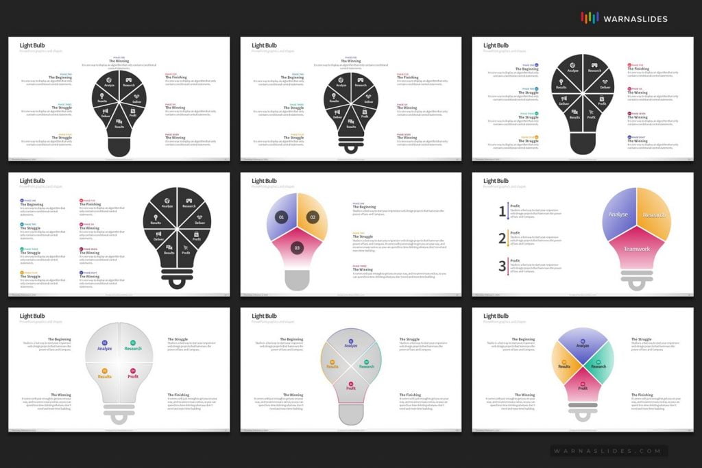 Light Bulb Shape PowerPoint Templates - PowerPoint Slide Master ...