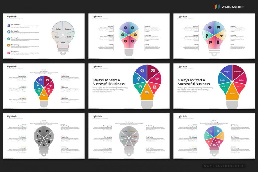 Light Bulb Shape PowerPoint Templates - PowerPoint Slide Master ...