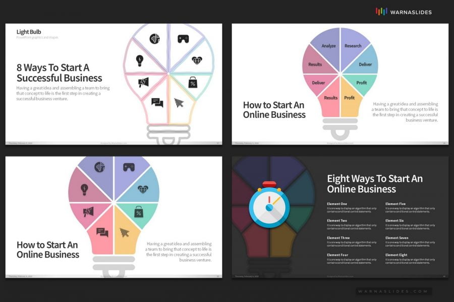 Light Bulb Shape PowerPoint Templates - PowerPoint Slide Master ...