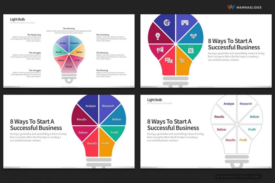 Light Bulb Shape PowerPoint Templates - PowerPoint Slide Master ...