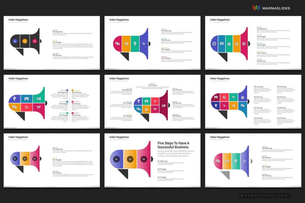 Megaphone/Loudhailer Shape PowerPoint Templates - PowerPoint Slide ...