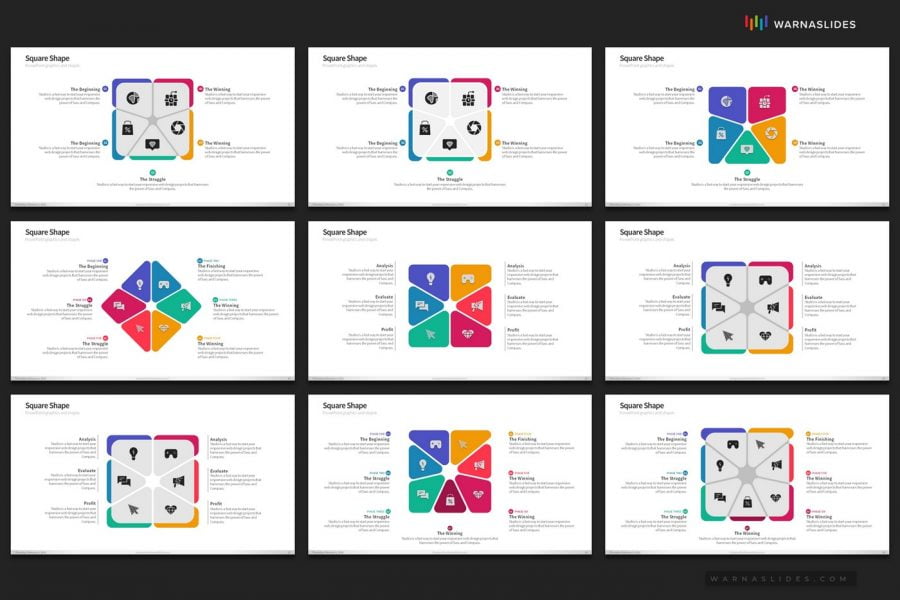 Square Shape PowerPoint Templates - PowerPoint Slide Master Templates ...