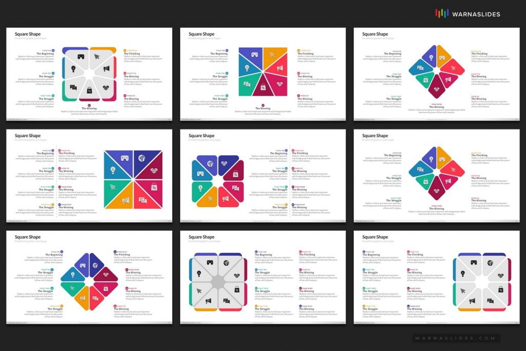Square Shape PowerPoint Templates - PowerPoint Slide Master Templates ...