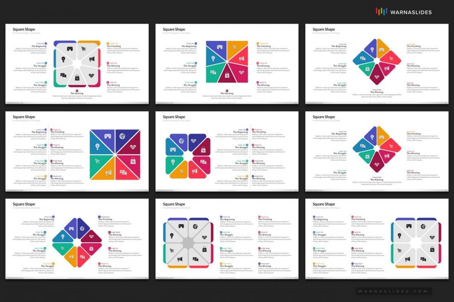 Square Shape PowerPoint Templates - PowerPoint Slide Master Templates ...