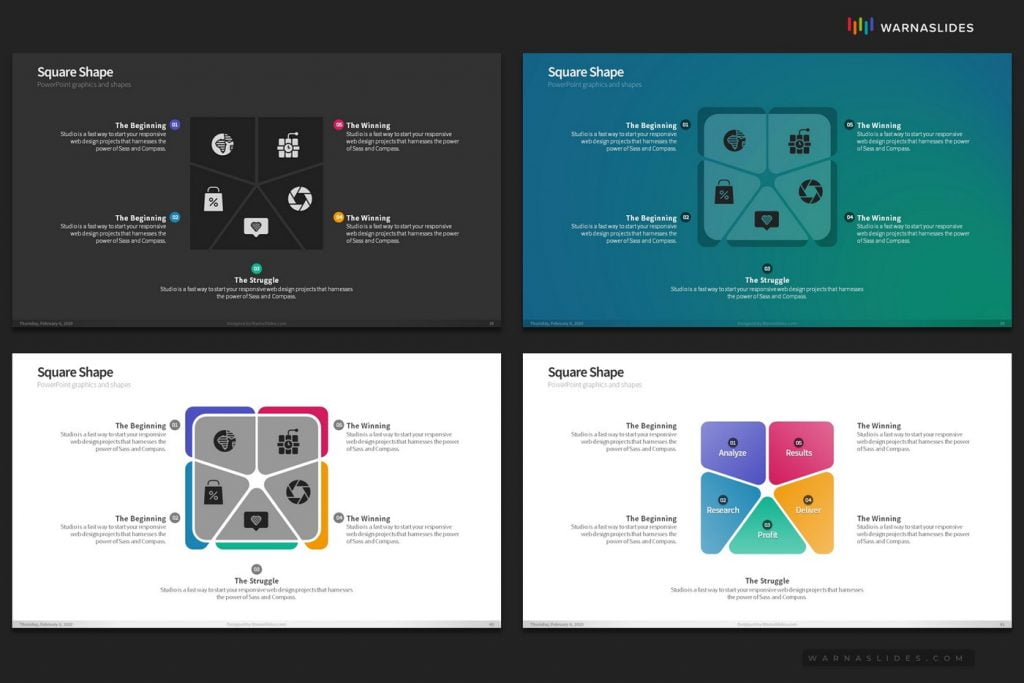 Square Shape PowerPoint Templates - PowerPoint Slide Master Templates ...