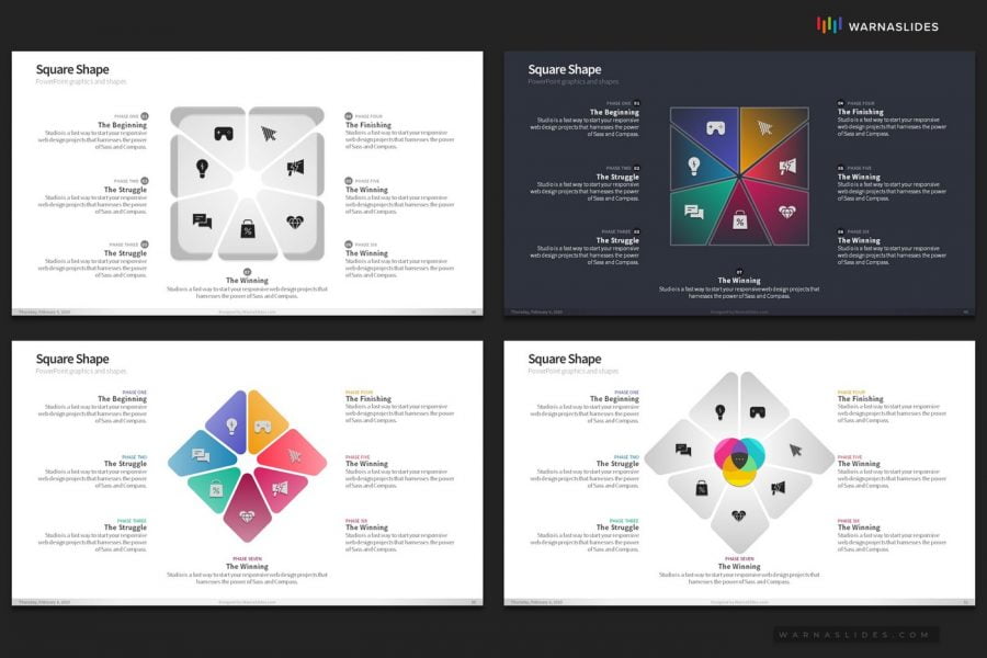 Square Shape PowerPoint Templates - PowerPoint Slide Master Templates ...