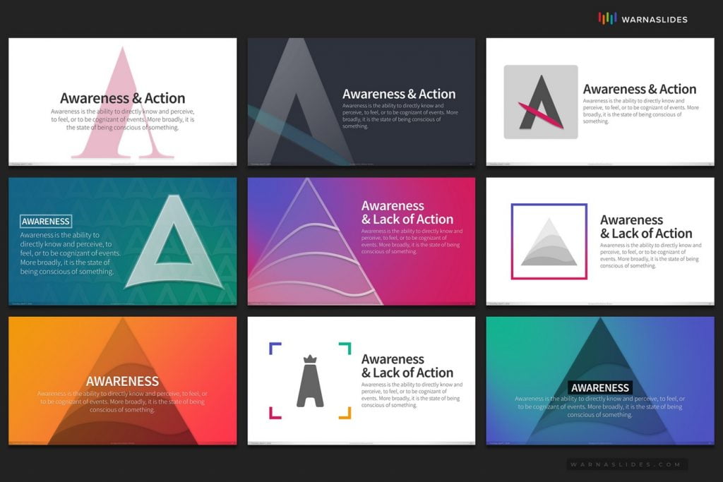 Letter A Typography PowerPoint Template - PowerPoint Slide Master ...