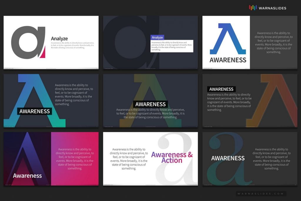 Letter A Typography PowerPoint Template - PowerPoint Slide Master ...