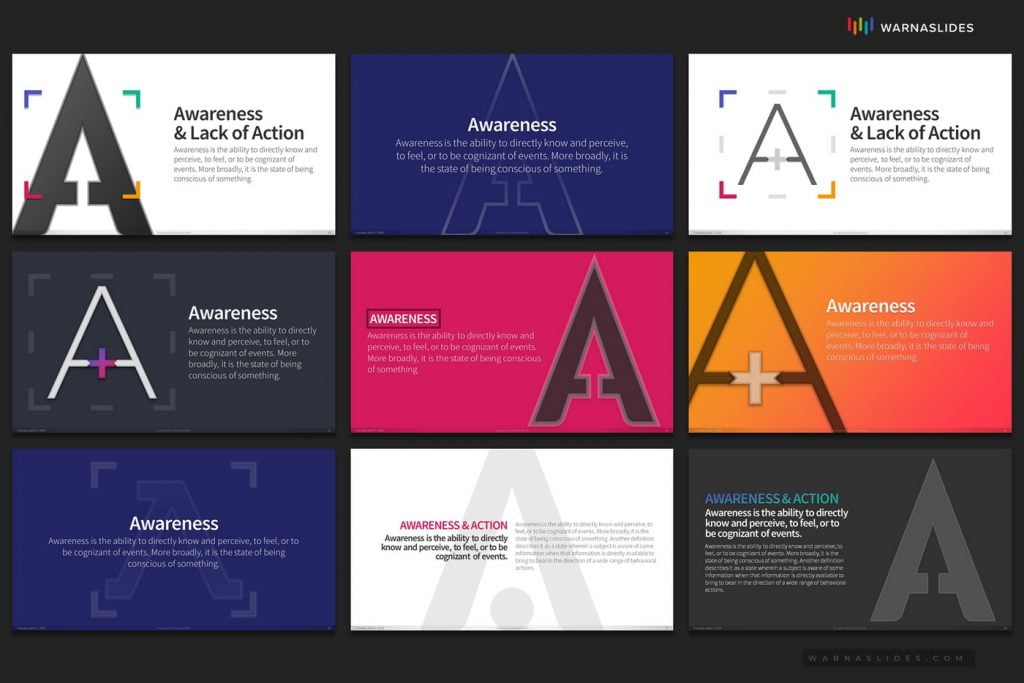 Letter A Typography PowerPoint Template - PowerPoint Slide Master ...