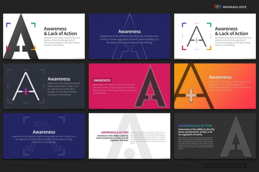 Letter A Typography PowerPoint Template - PowerPoint Slide Master ...