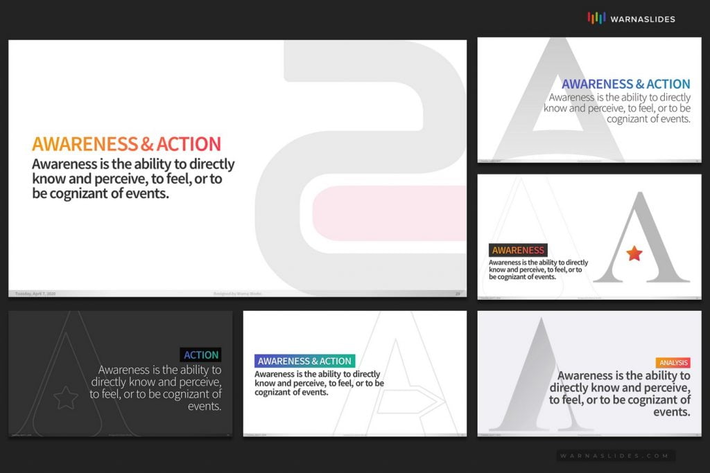 Letter A Typography PowerPoint Template - PowerPoint Slide Master ...