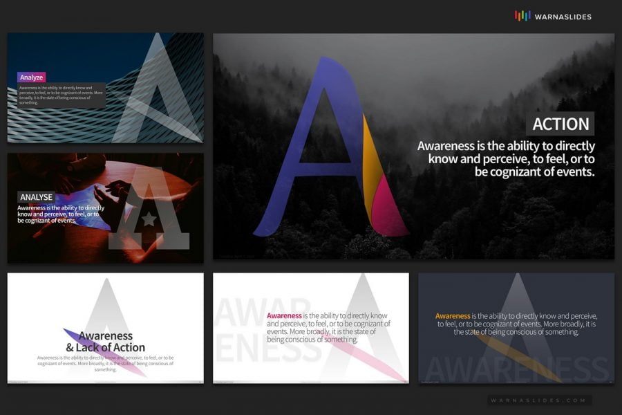 Letter A Typography PowerPoint Template - PowerPoint Slide Master ...