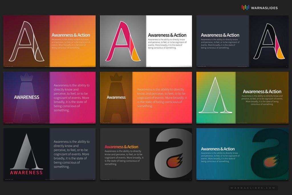 Letter A Typography PowerPoint Template - PowerPoint Slide Master ...