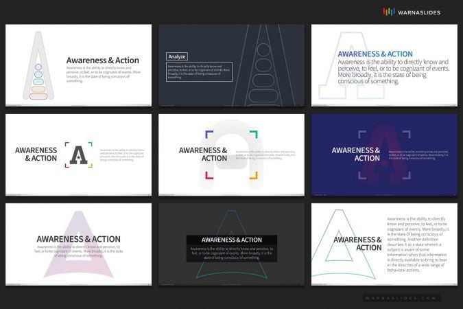 Letter A Typography PowerPoint Template - PowerPoint Slide Master ...