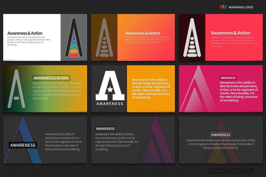 Letter A Typography PowerPoint Template - PowerPoint Slide Master ...