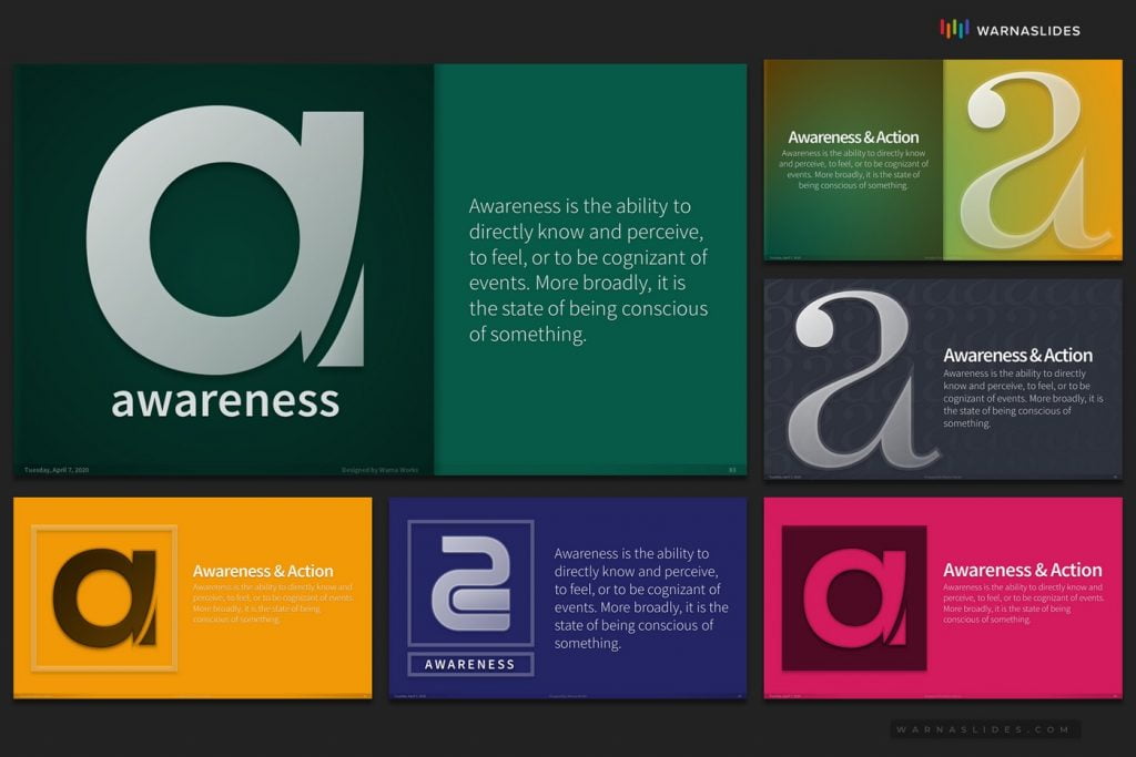 Letter A Typography PowerPoint Template - PowerPoint Slide Master ...